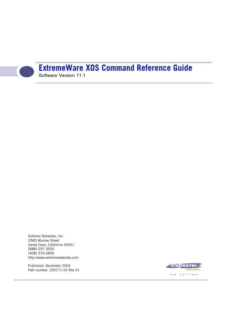 ExtremeWare XOS Command Reference Guide | PDF | Trademark | Networking Standards