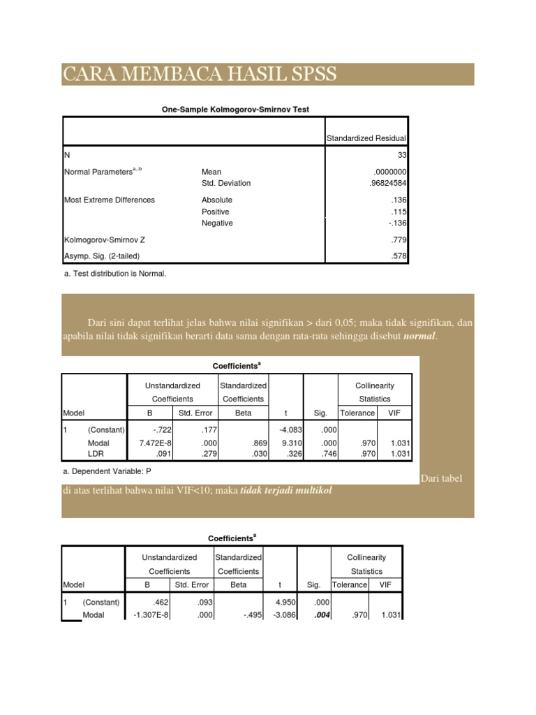 Membaca Hasil SPSS | PDF | Sains & Matematika