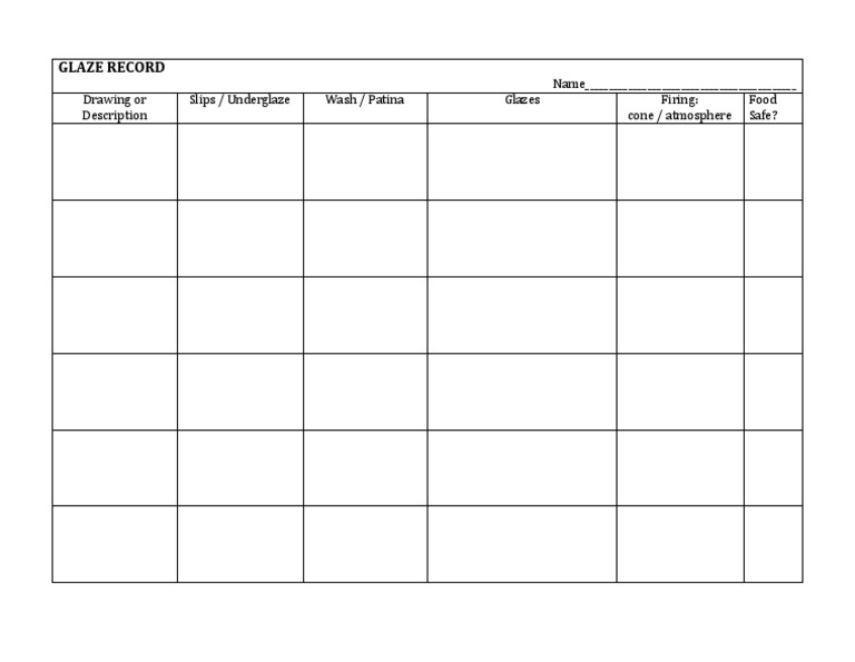 Cone 10 Glaze Recipe Record | PDF