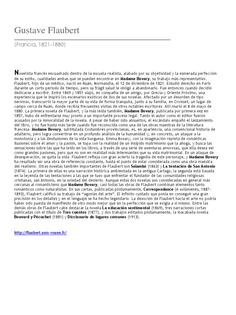 Gustave Flaubert | PDF | Gustave Flaubert | Madame Bovary