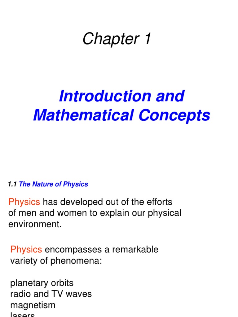 Introduction and Mathematical Concepts | PDF | Euclidean Vector | Classical Mechanics