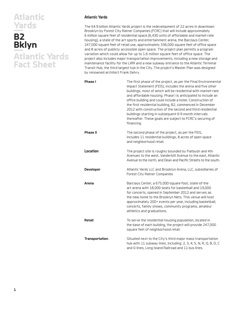 Atlantic Yards B2 Project Overview | PDF | Economic Sectors | Engineering
