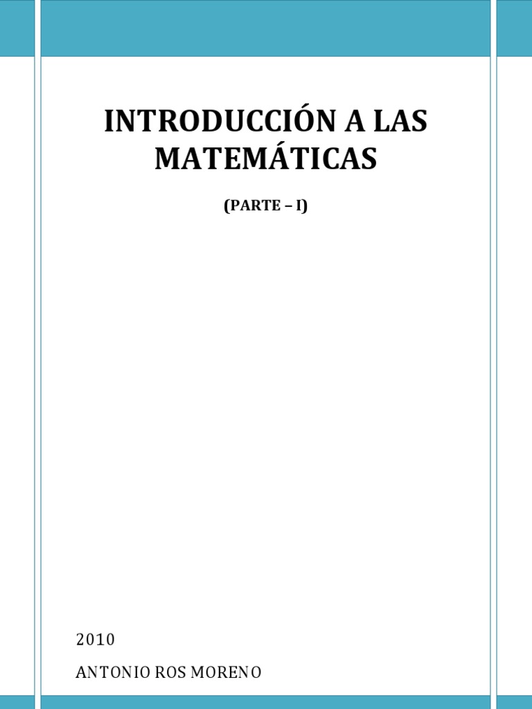 Introducción A Las Matemáticas | PDF | Entero | Grupo (Matemáticas)