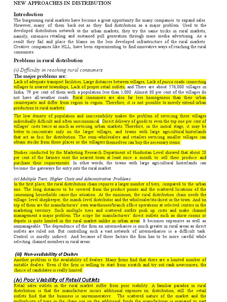 Innovative Rural Distribution Strategies | PDF | Retail | Distribution ...