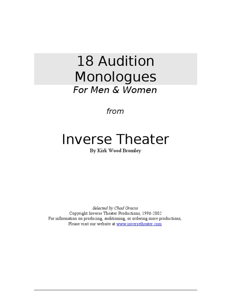 Monologues Sample | PDF | Audition