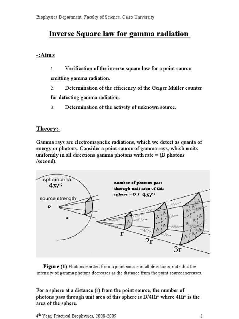 Inverse Sqaure Law For Gamma Radiation | PDF | Photon | Gamma Ray
