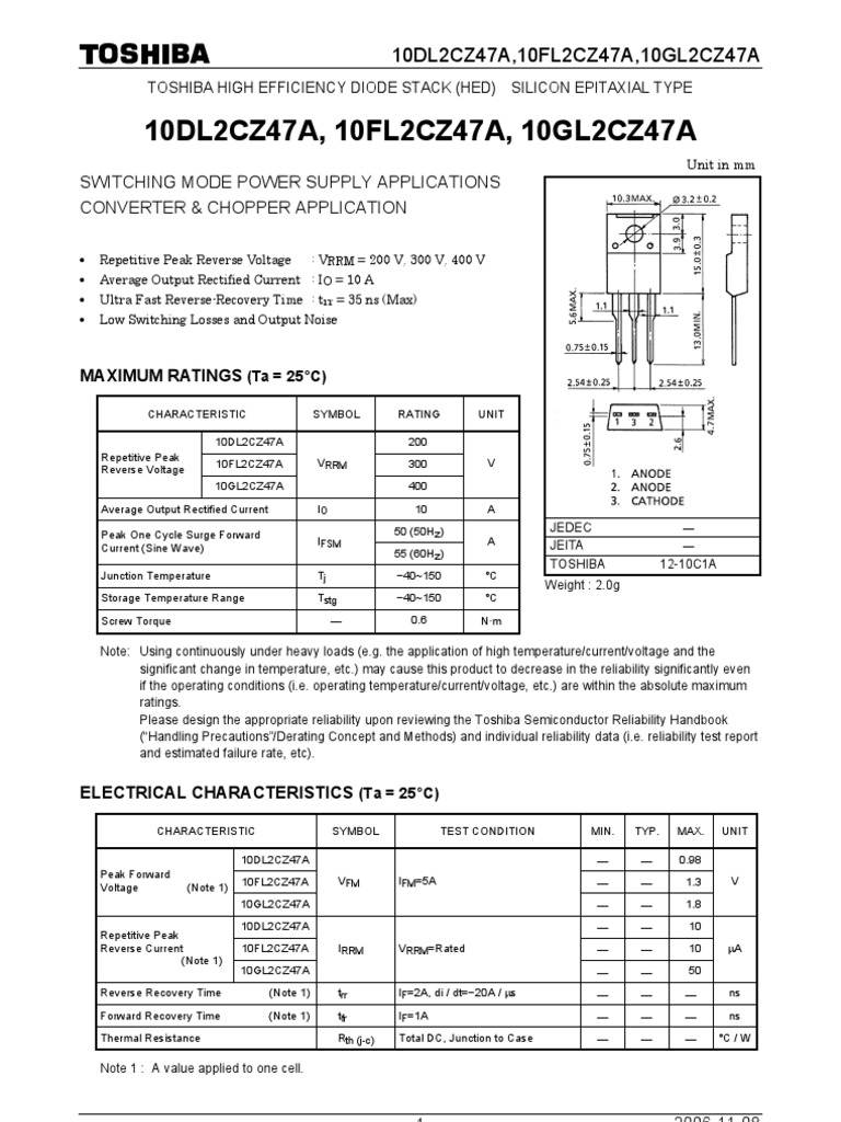 Datasheet 5 | PDF | Rectifier | Diode