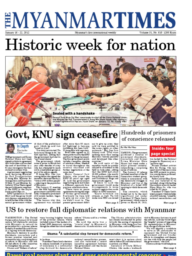 Myanmar's Historic Reforms and Ceasefire | PDF | Myanmar | Politics ...