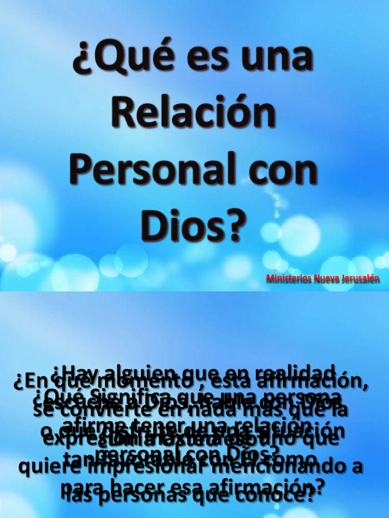 Que Es Una Relacion Personal Con Dios | PDF | Cristo (título) | Jesús