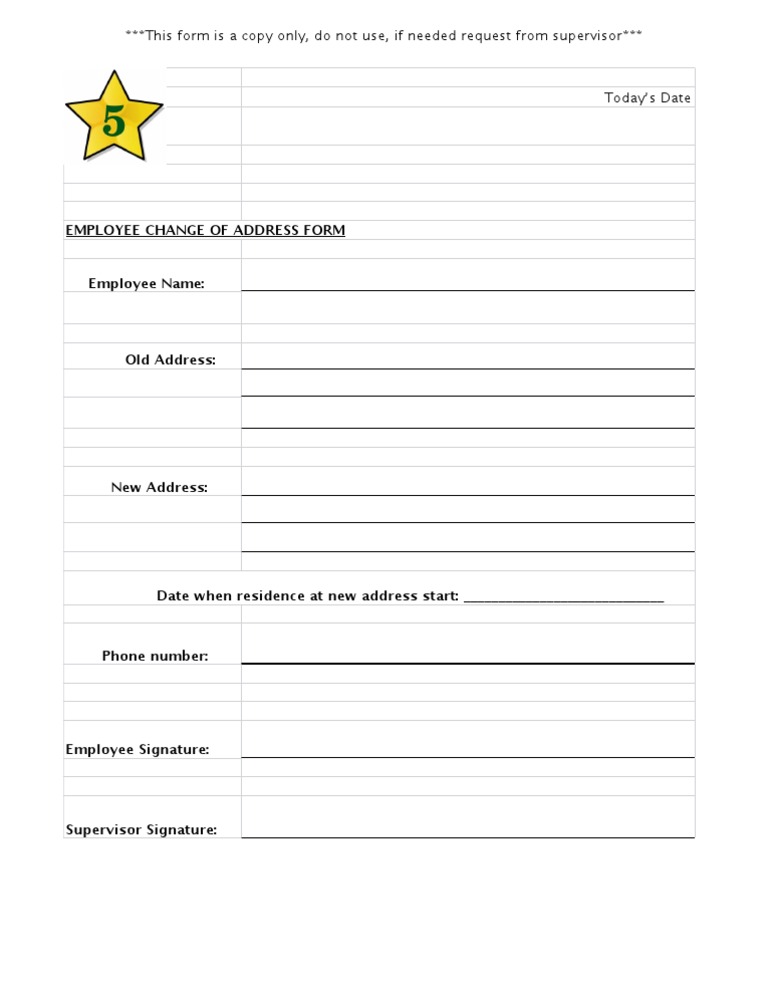 Employee Address Change Form | PDF