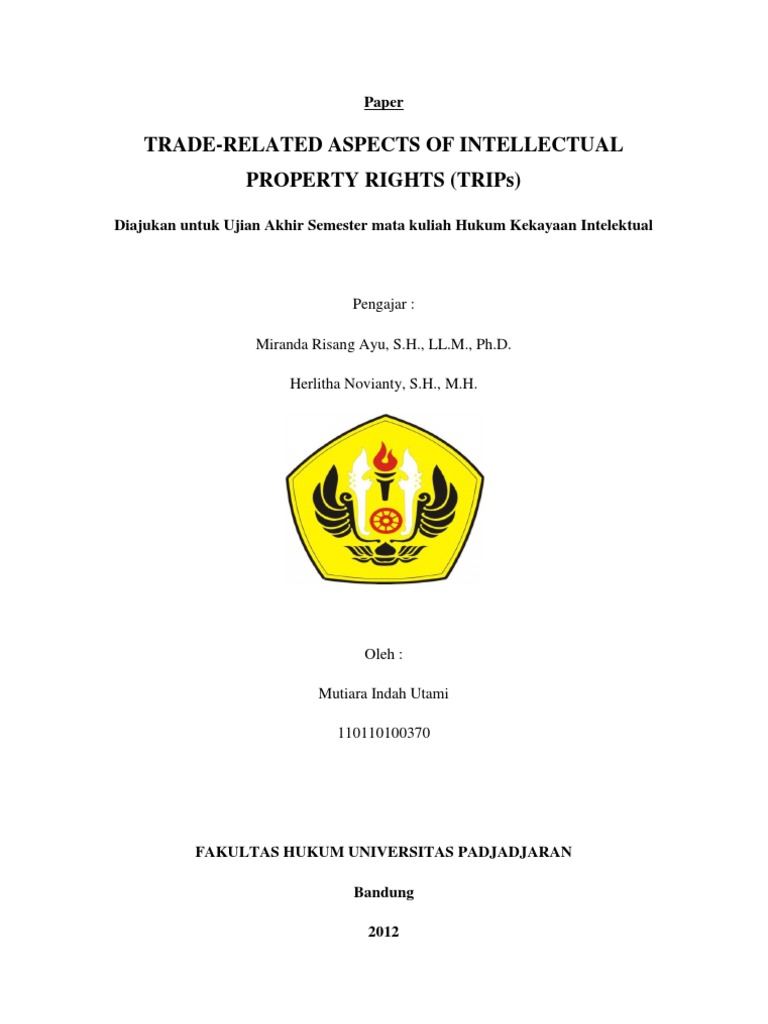 TRIPs | PDF | Hukum | Komputer