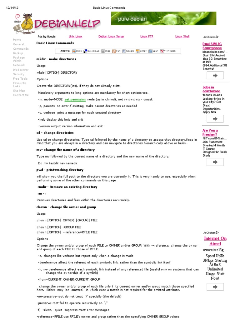 Basic Linux Commands PDF | Download Free PDF | File Transfer Protocol | Computer File