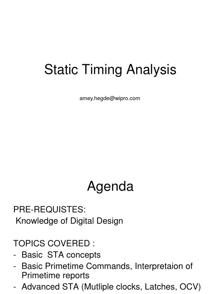 STA | PDF | Electrical Circuits | Digital Electronics