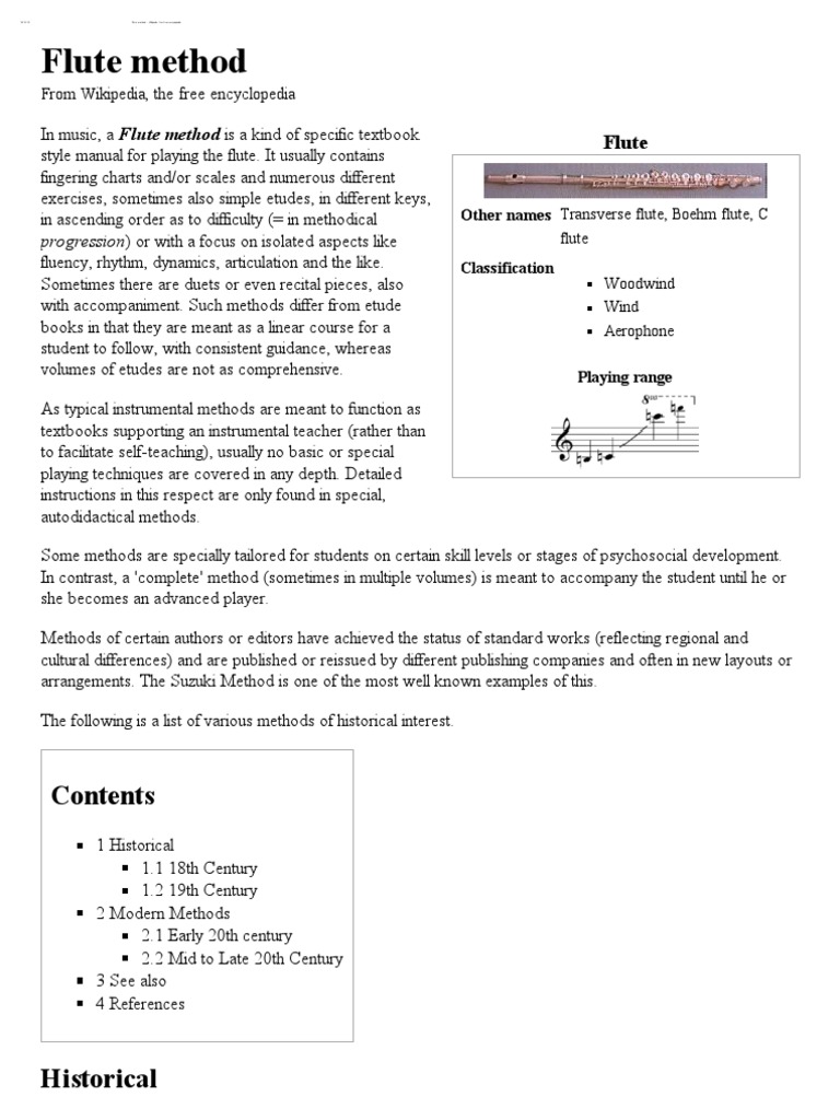 Flute Method | PDF | Aerophones | Woodwind Instruments