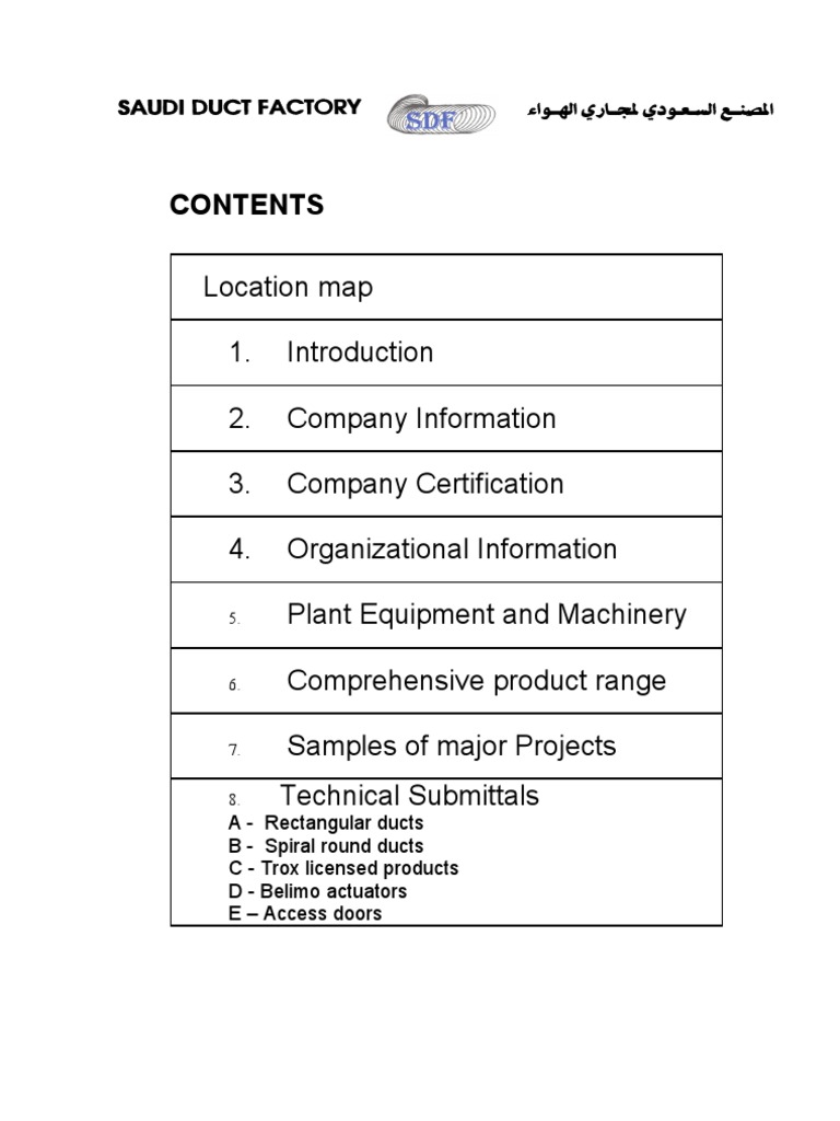 New SDF Profile 2011 | PDF | Duct (Flow) | Saudi Arabia