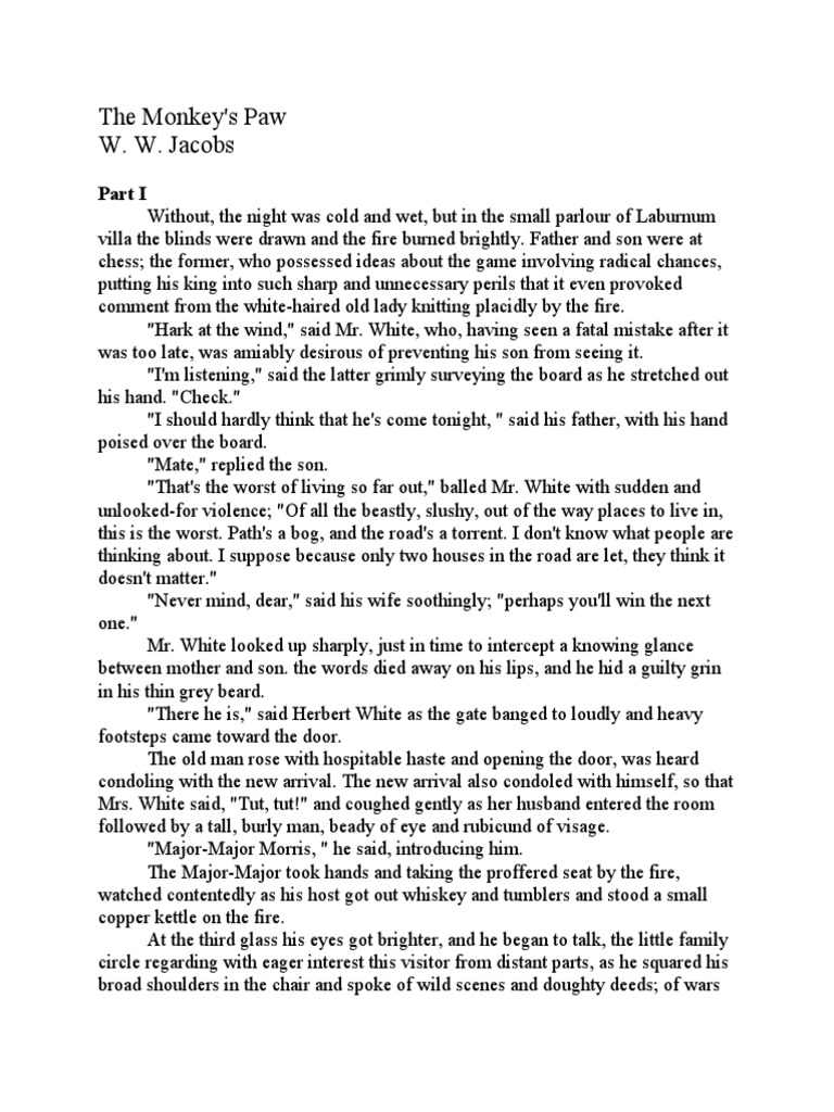 The Monkey's Paw W. W. Jacobs | PDF