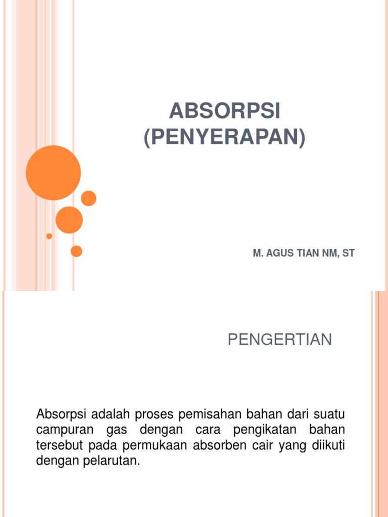 MENGERTIKAN ABSORPSI DAN KOLOM ABSORPSI | PDF