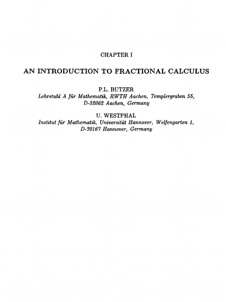 An Introduction To Fractional Calculus | PDF | Integral | Derivative