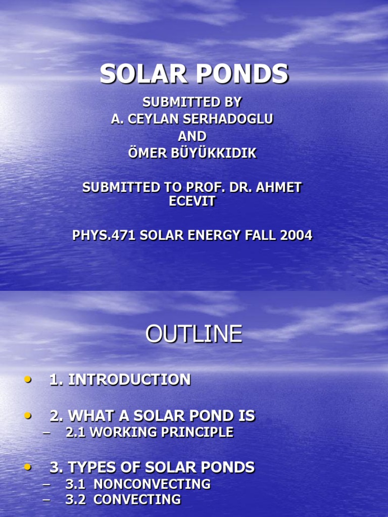 Solar Pond | PDF | Convection | Solar Energy