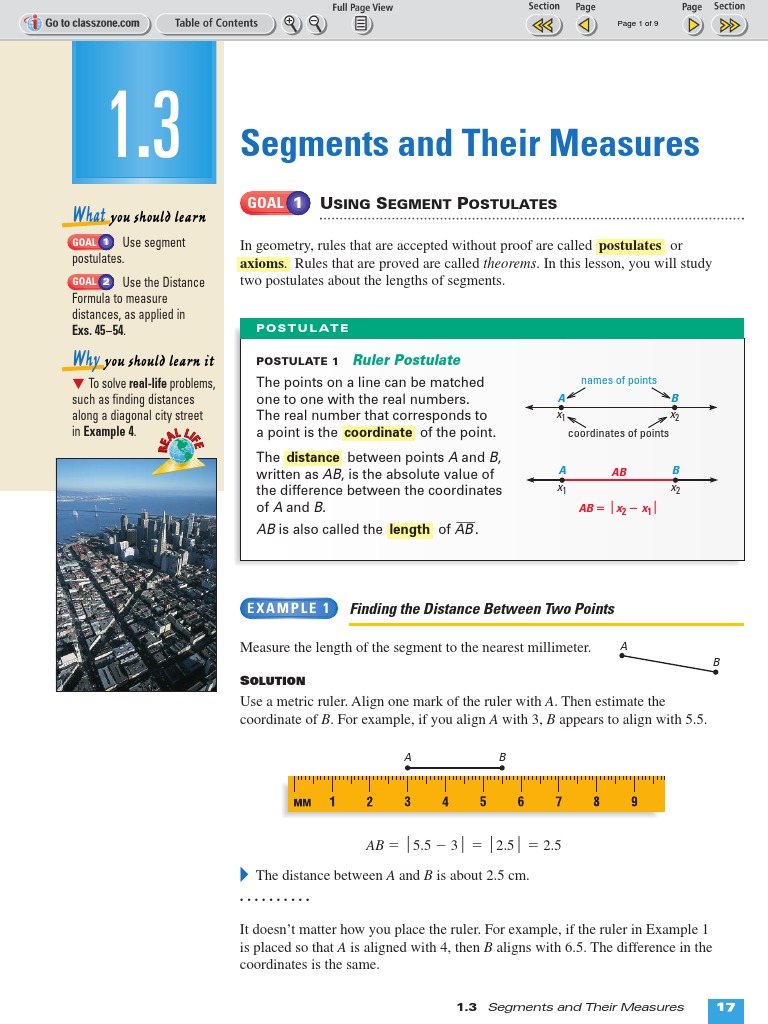 ML Geometry 1-3 Segments and Their Measures | Download Free PDF ...