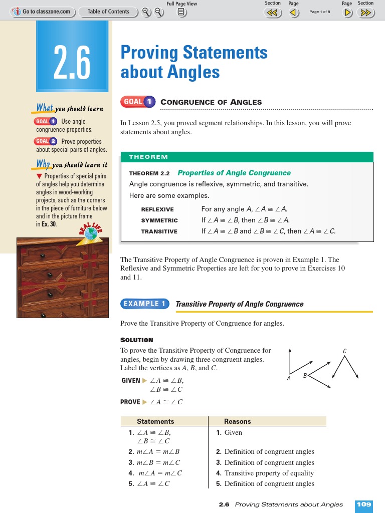 ML Geometry 2-6 Proving Statements About Angles | PDF | Angle ...