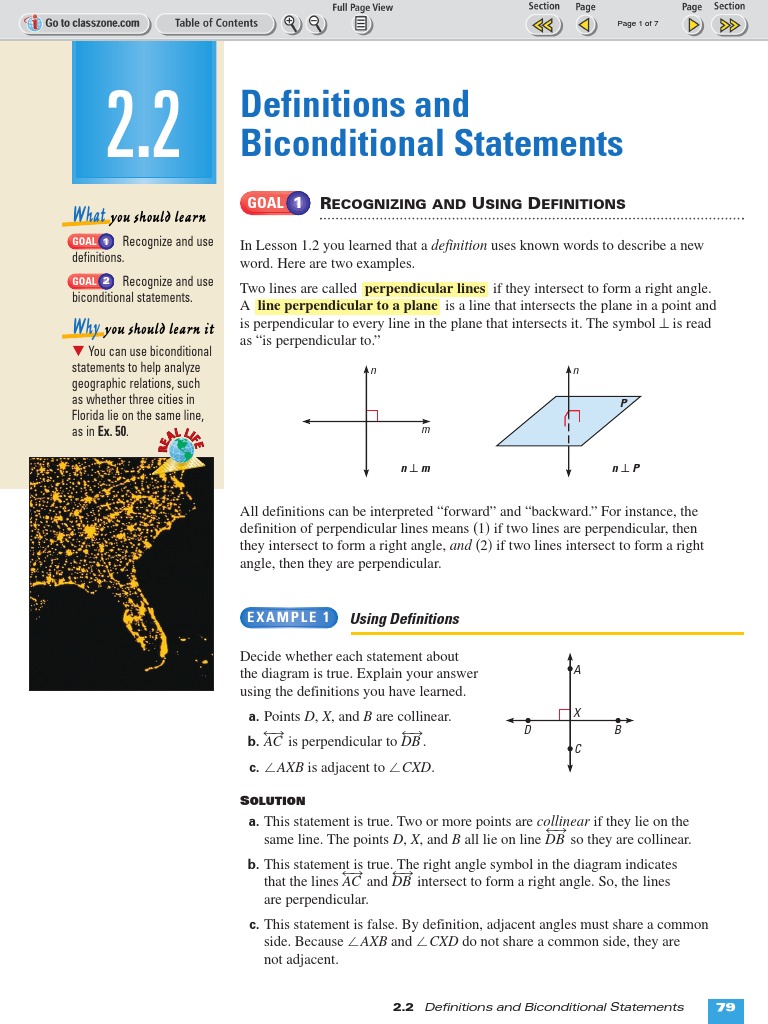 ML Geometry 2-2 Definitions and Biconditional Statements | PDF