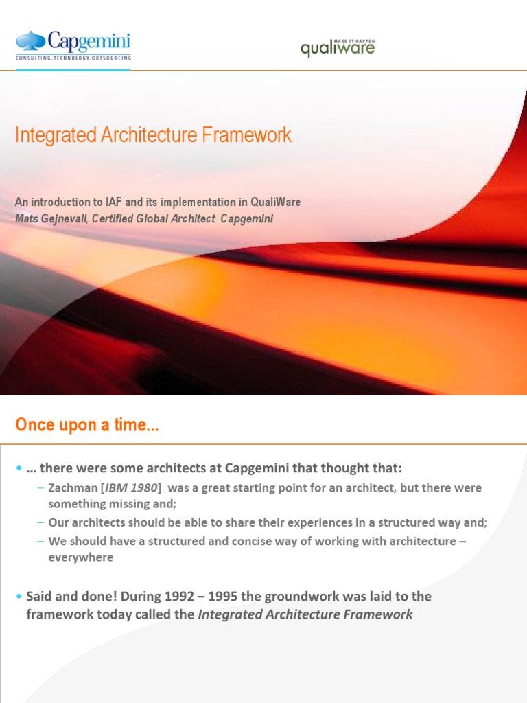 Introduction To IAF - Cap Gemini | PDF | Conceptual Model | Strategic ...