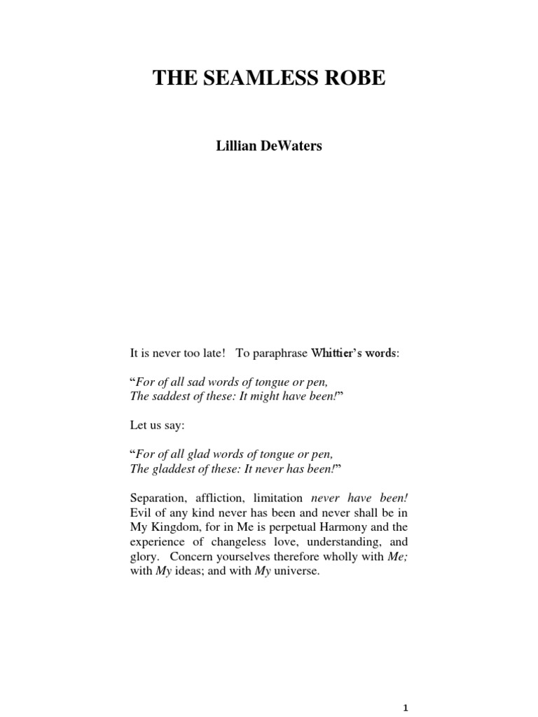 The Seamless Robe - Lillian Dewaters | PDF | Heaven | Mind