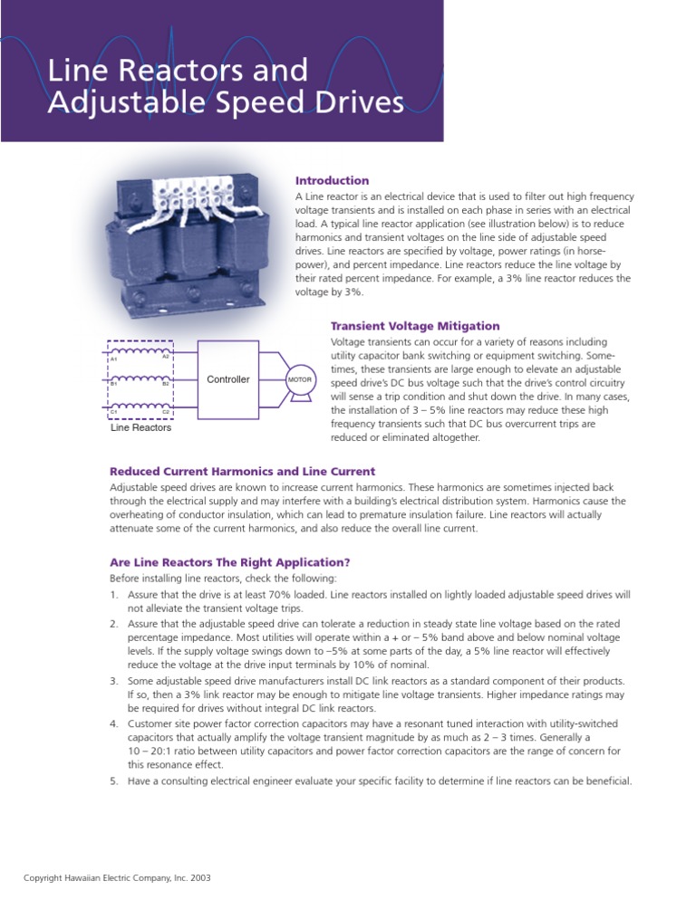 Line Reactors and Adjustable Speed Drives: Controller | PDF | Capacitor ...