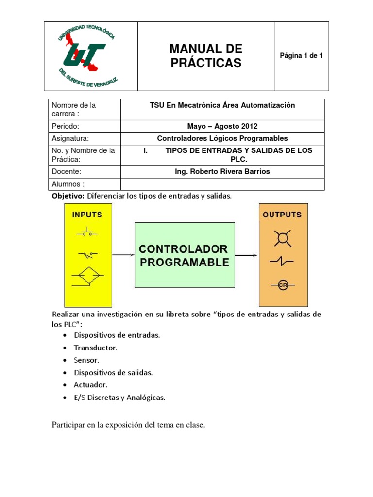 Manual de Practicas PLC | PDF | Controlador lógico programable | Automatización