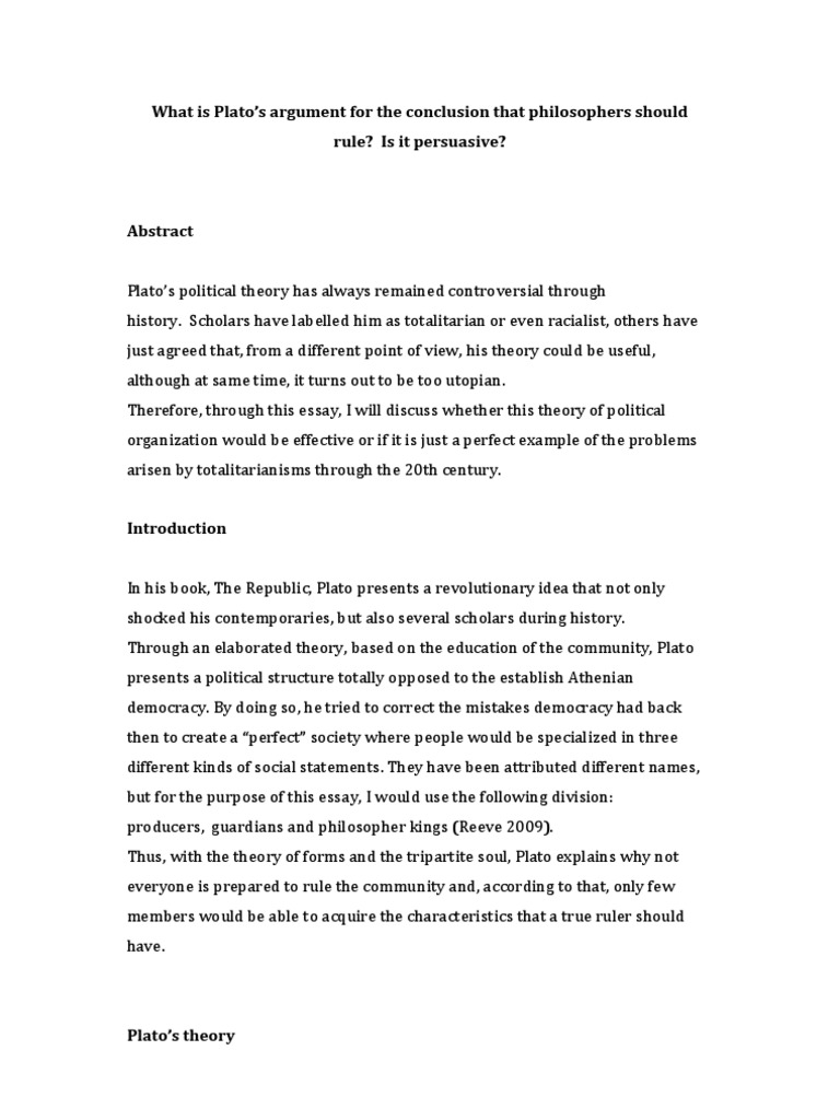 Scholars Debate Plato's Philosopher Kings | PDF | Plato | Propositional ...