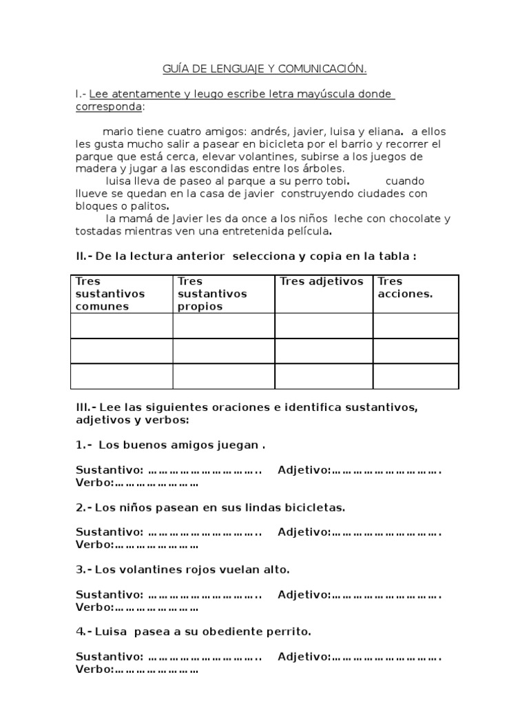 Guia Sustantivos | PDF