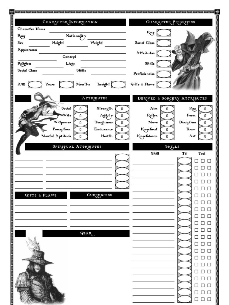 The Riddle of Steel Character Sheet | PDF | Leisure | Sports