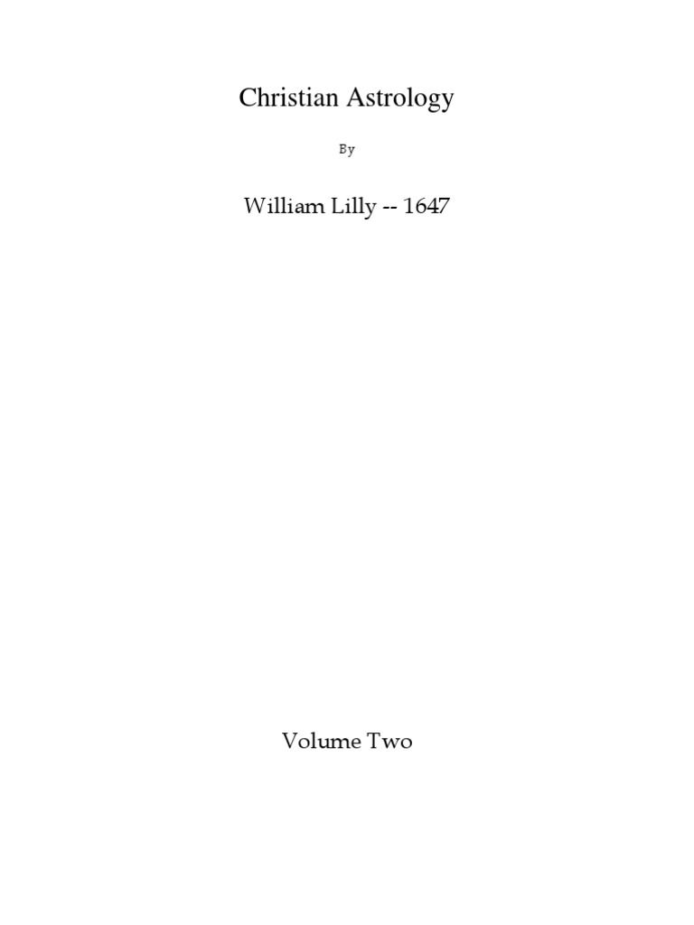 Christian Astrology by William Lilly Part 2 | PDF | Planets | Planets ...