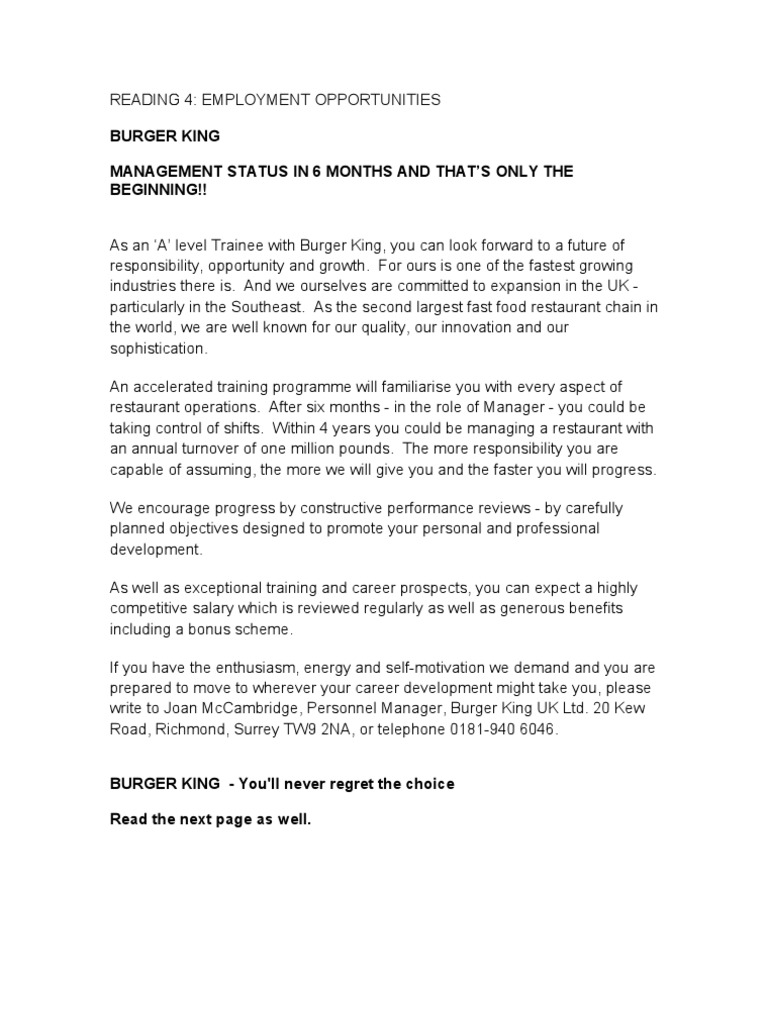 Burger King Management Status in 6 Months and That'S Only The Beginning ...