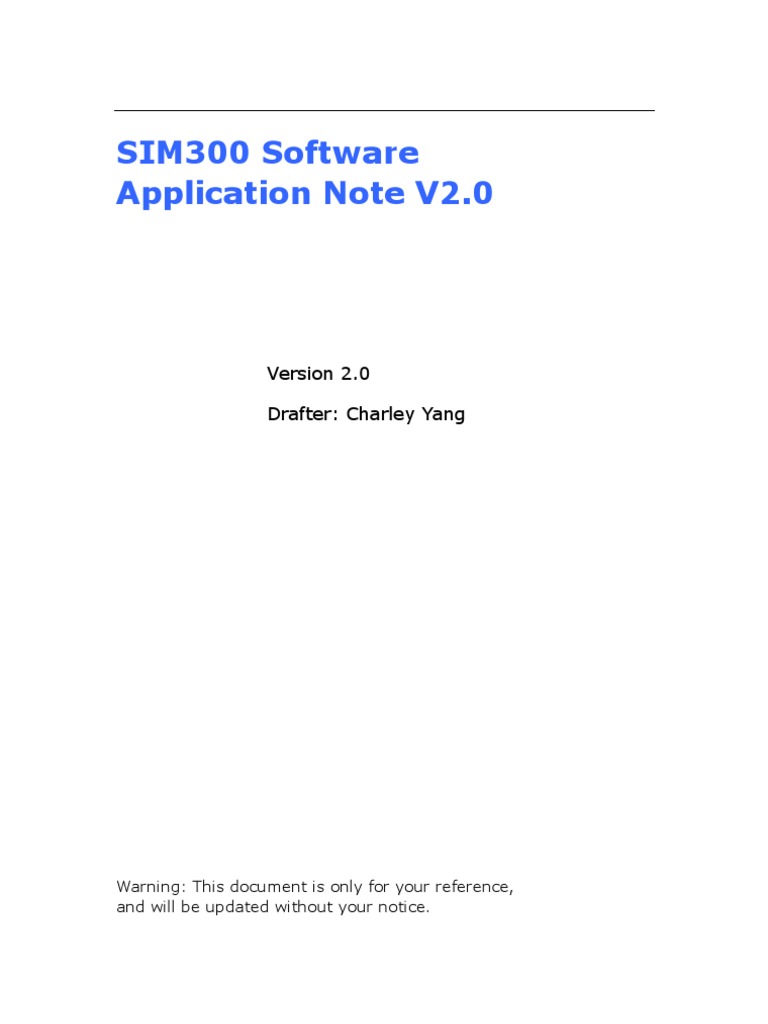 SIM300 AT Commands Guide | PDF | Business | Computers