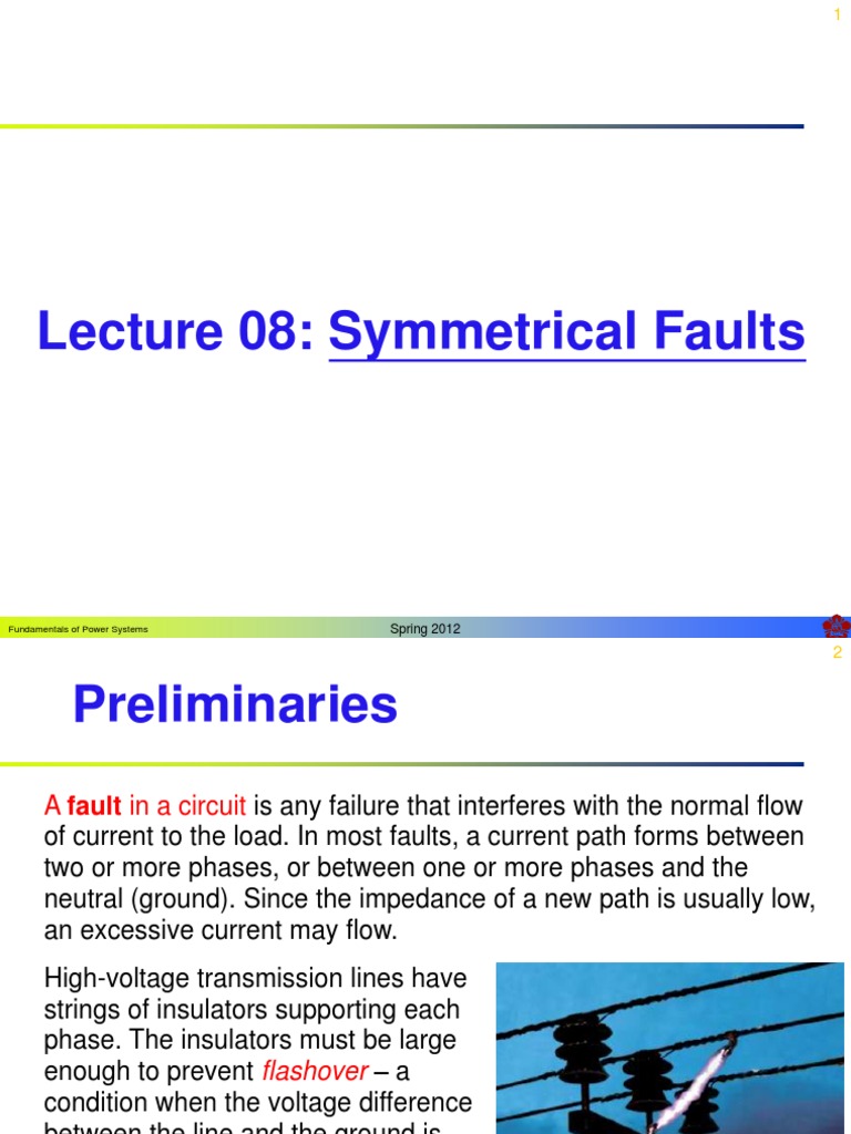 Lecture 08 - Symmetrical Faults | PDF | Electric Power System ...
