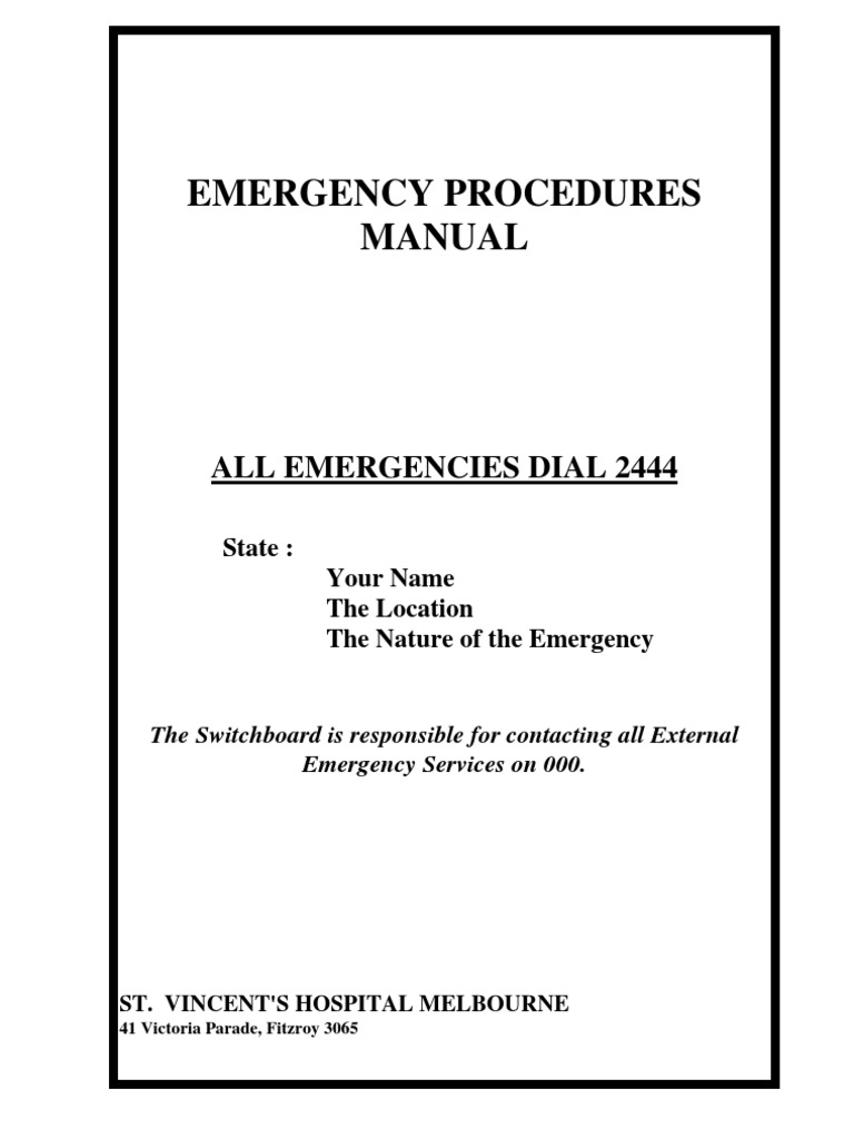 Emergency Procedures Manual Overview | PDF | Emergency | Emergency ...