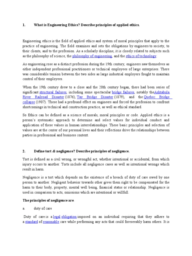 What Is Engineering Ethics (Assignent) | PDF | Consideration | Negligence