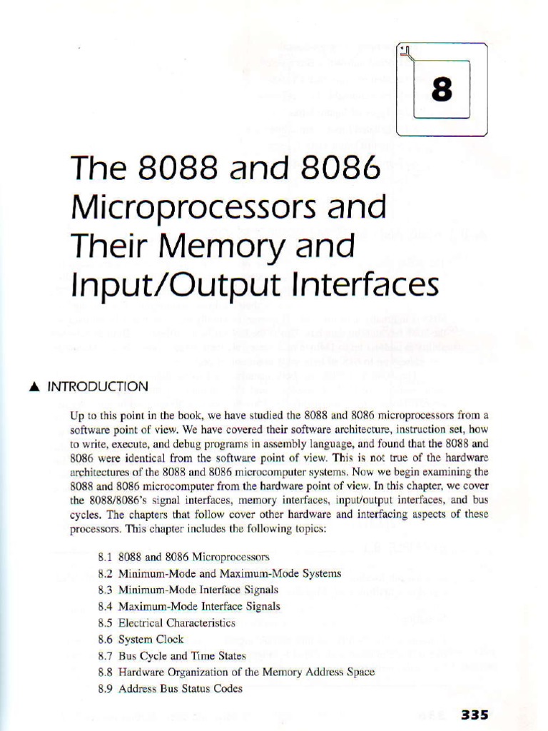 The Memory and Input/Output Interfaces | PDF