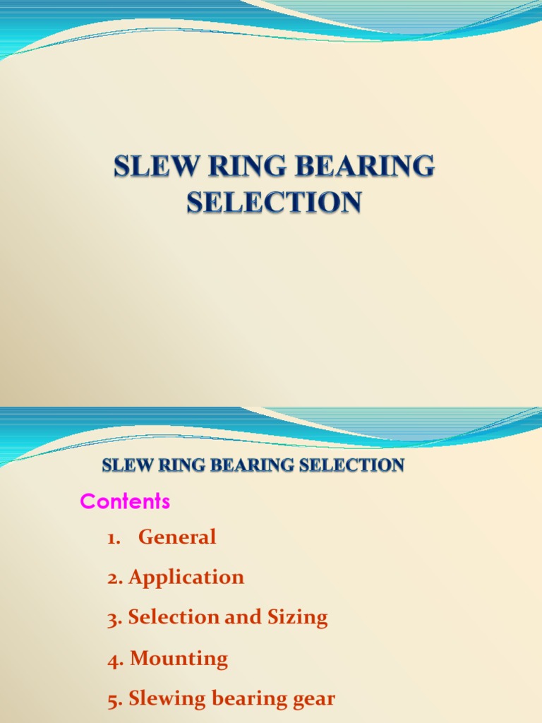 Slewing Bearing | PDF | Bearing (Mechanical) | Gear