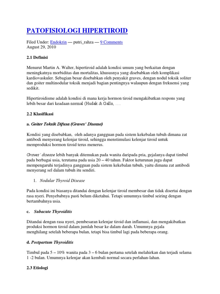 Patofisiologi Hipertiroid | PDF