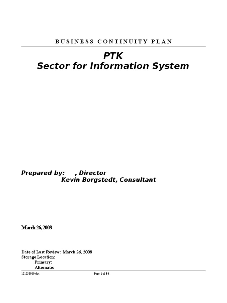 BCP Plan | PDF | Business Process | Information Technology