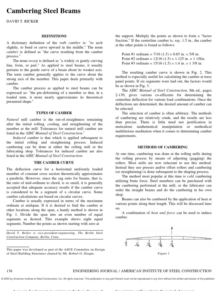 Cambering Beams | PDF | Beam (Structure) | Deformation (Engineering)