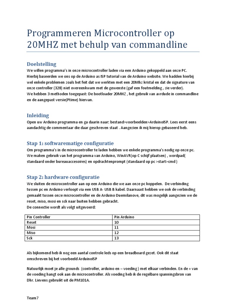 Programmeren Van Microcontroller Op 20MHz | PDF