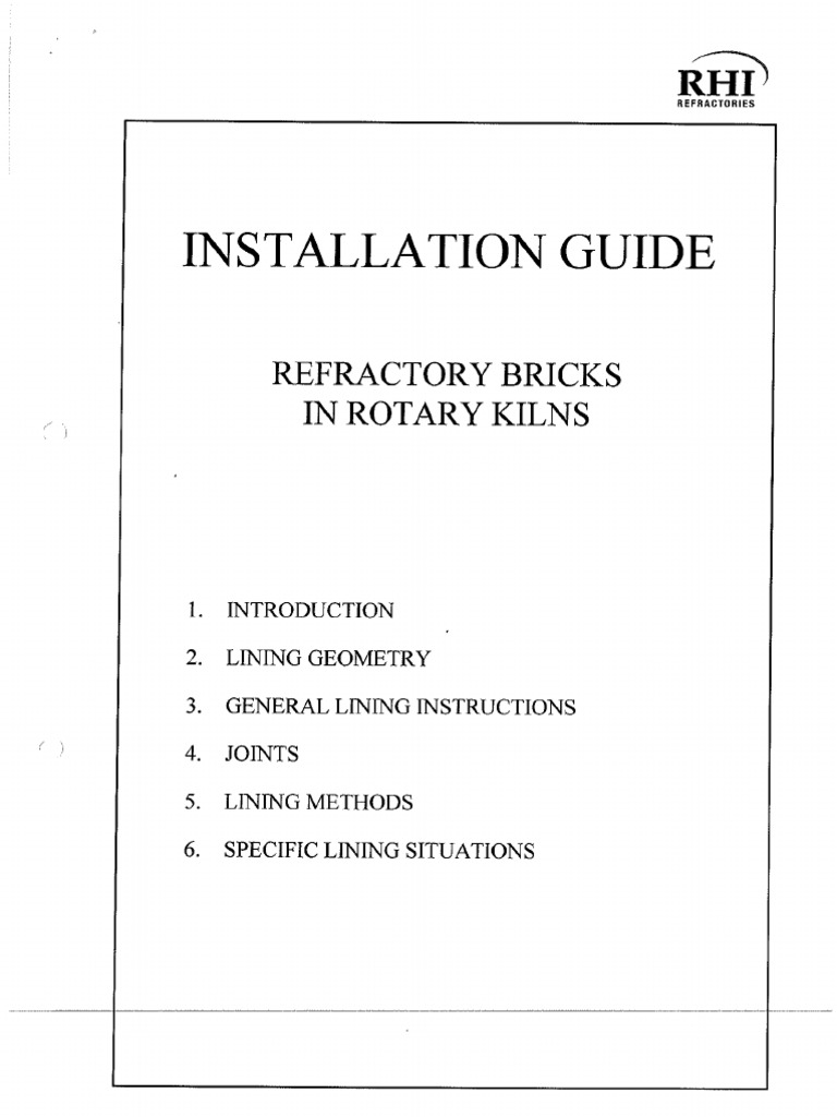 Refractory Lining Installation Guide-RHI | PDF | Language Arts ...