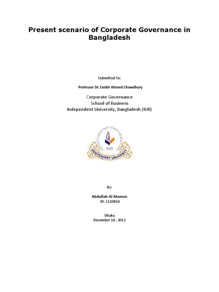 Assignment of Corporate Governance | PDF | Corporate Governance | State Owned Enterprise