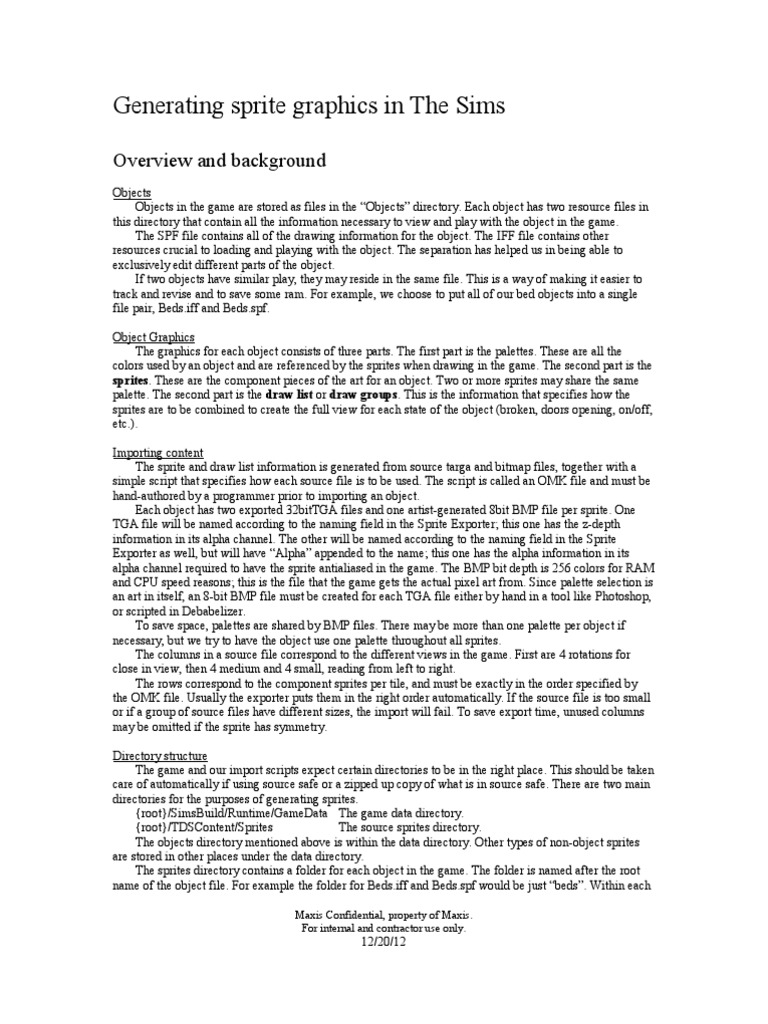 The Sims: Sprite Generation | PDF | Computer File | Operating System ...