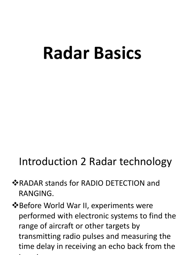 Radar Basics | PDF | Radar | Radio Spectrum