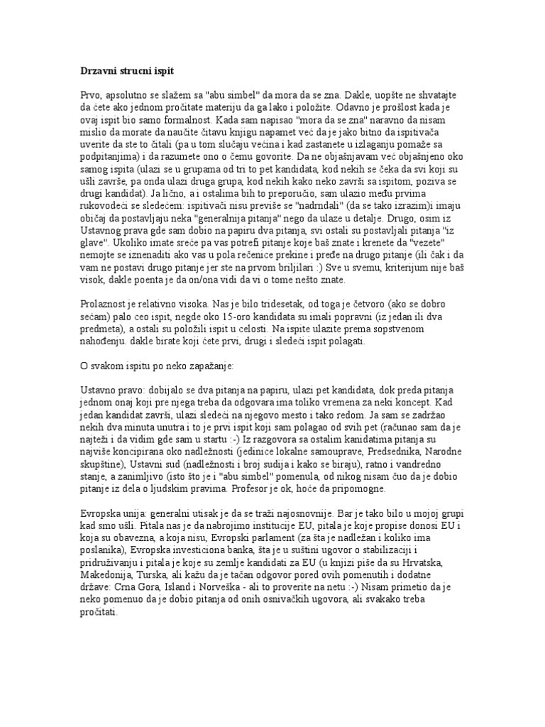 Drzavni Strucni Ispit | PDF